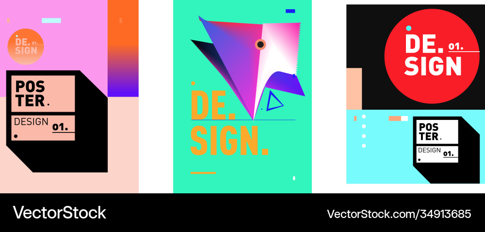 Colorful trendy abstract design template Vector Image