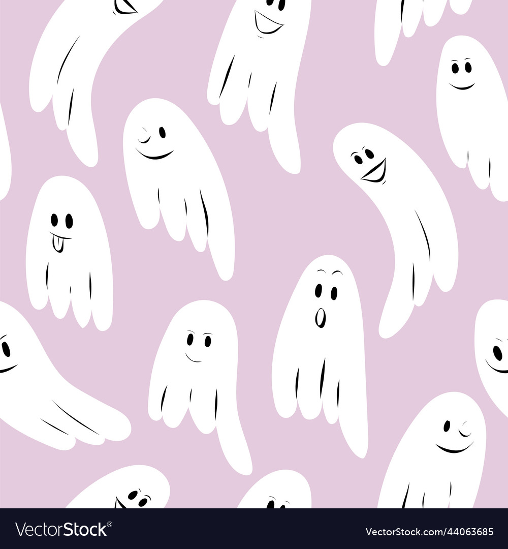 Cute ghost seamless pattern halloween Royalty Free Vector