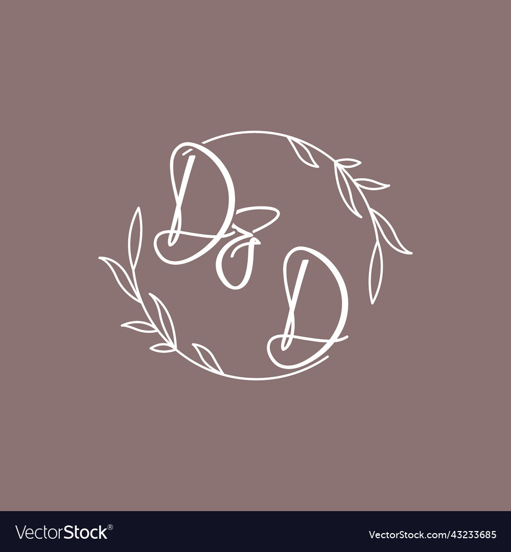 Dd wedding initials monogram logo ideas Royalty Free Vector