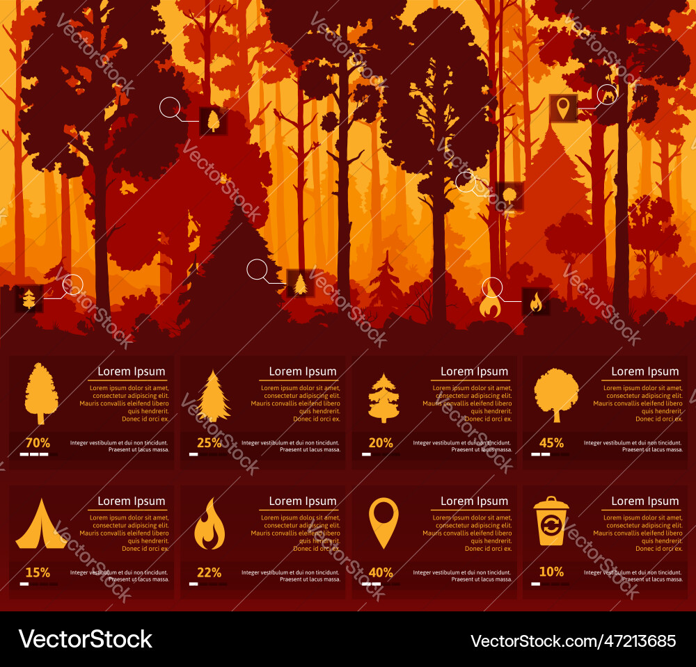 Forest silhouette infographics nature landscape Vector Image