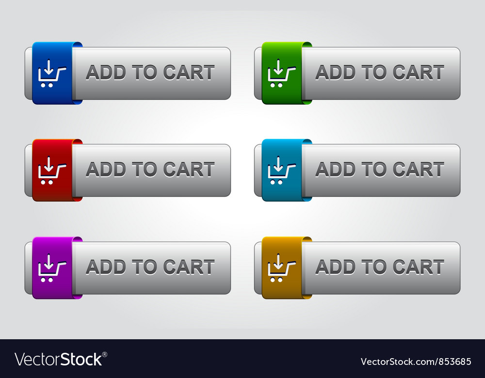 Glossy add to cart buttons set Royalty Free Vector Image Glossy add to cart buttons set Royalty Free Vector Image