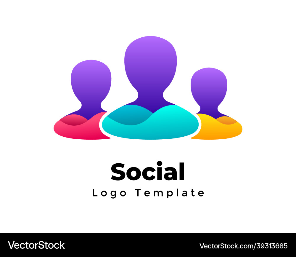 Group of people creative teamwork logo Royalty Free Vector