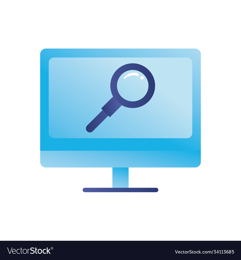 Lupe in computer gradient style icon design Vector Image