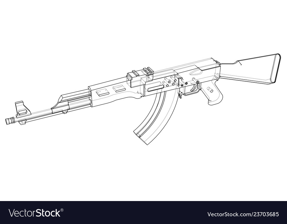 Machine gun rendering 3d Royalty Free Vector Image