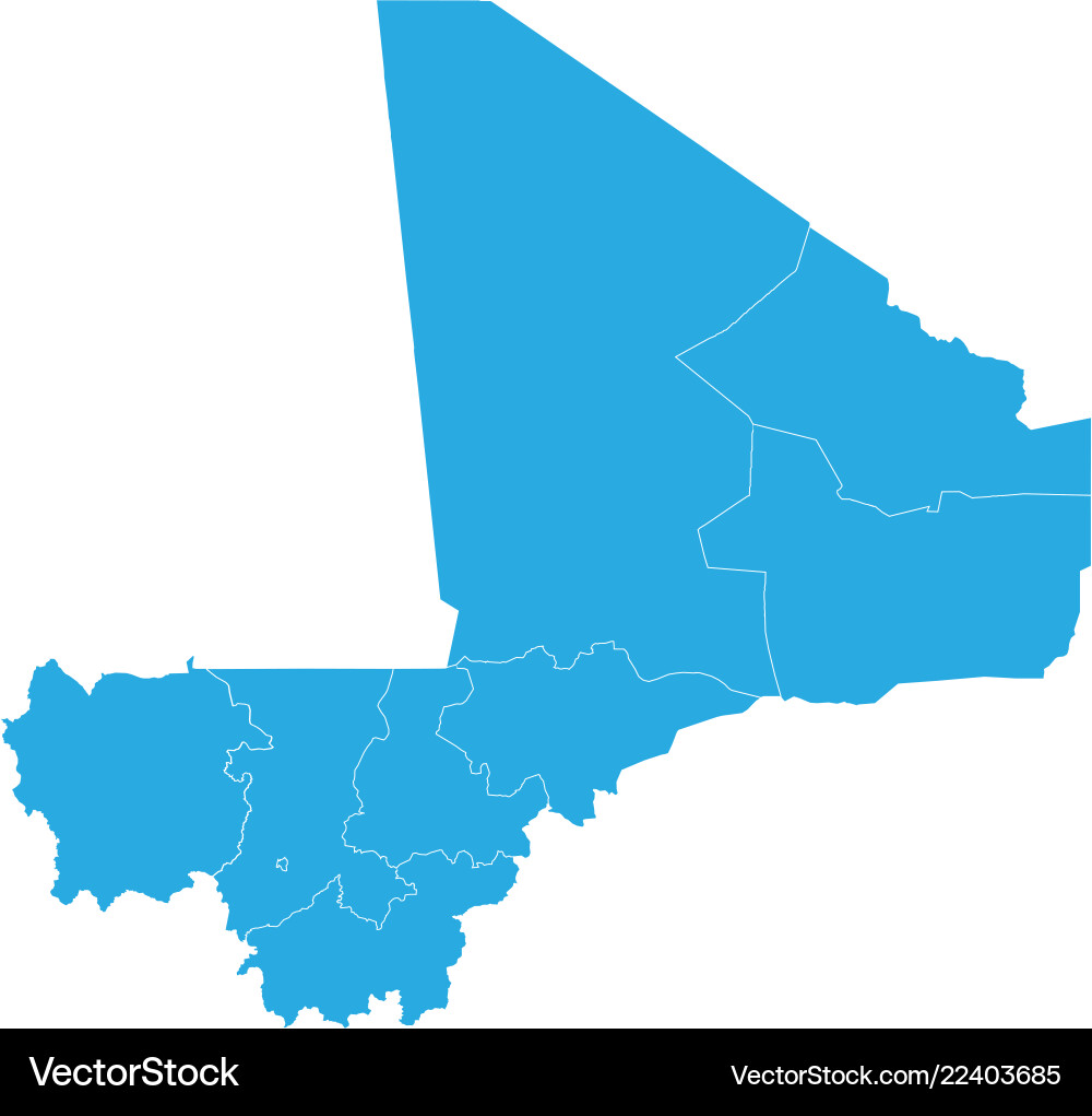 Map of mali high detailed Royalty Free Vector Image