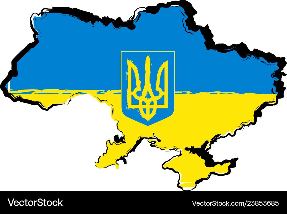 Map of ukraine with flag Royalty Free Vector Image