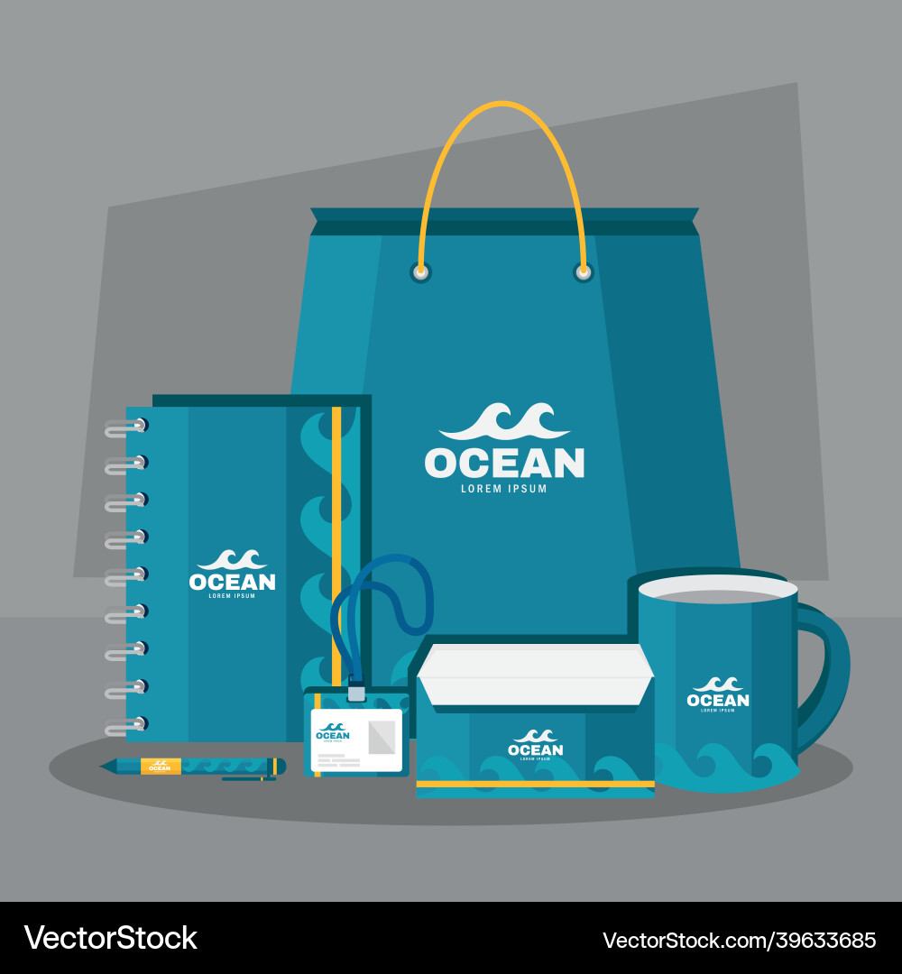 Ocean identity brand icons Royalty Free Vector Image