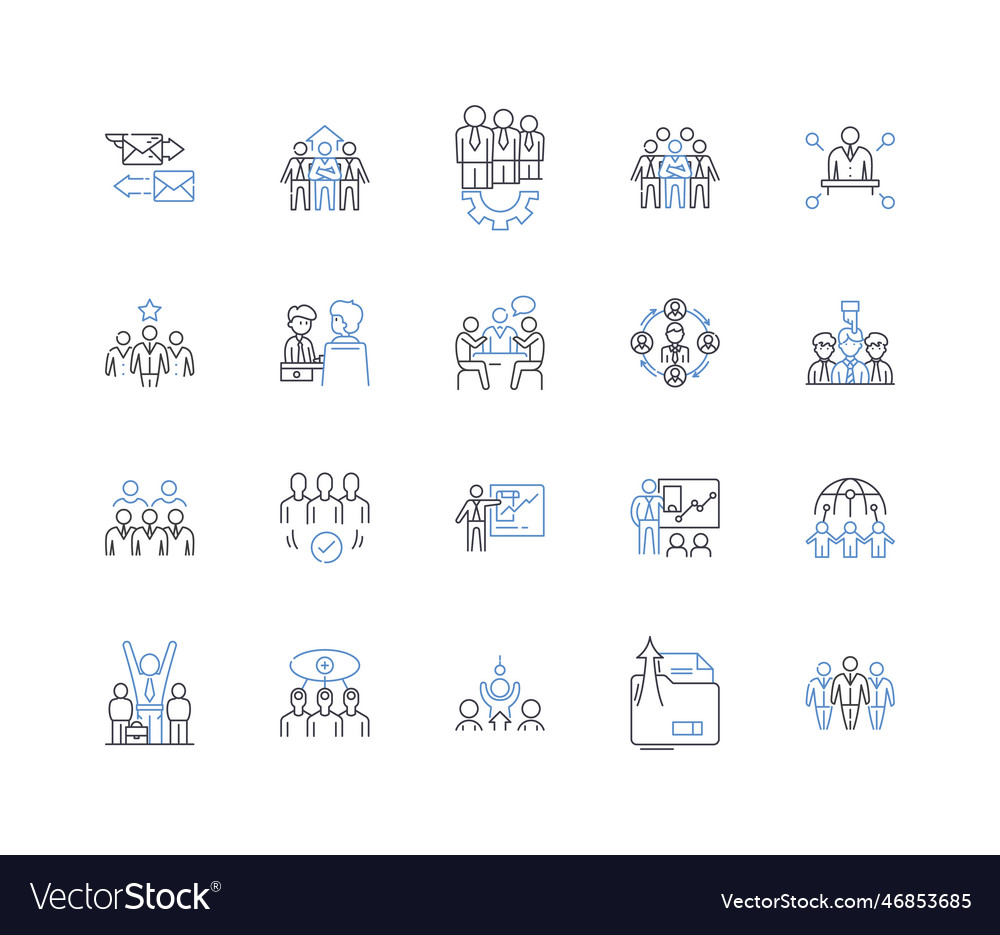 Operational workshop line icons collection Vector Image