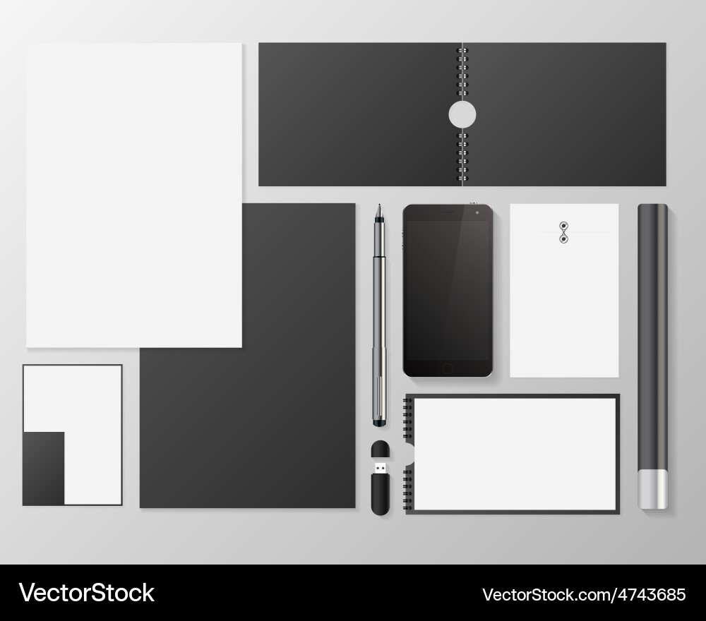 Realistic corporate identity business set design Vector Image