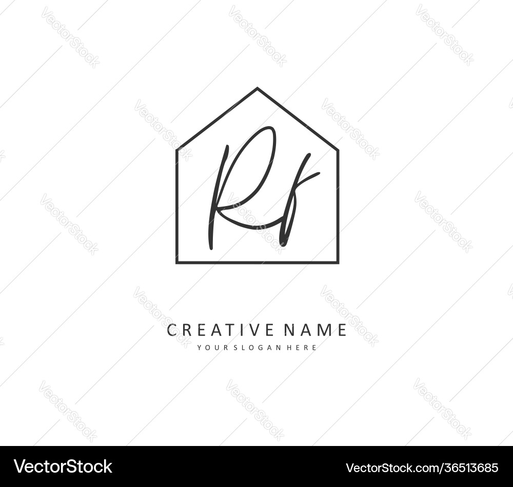 Rf initial letter handwriting and signature logo Vector Image