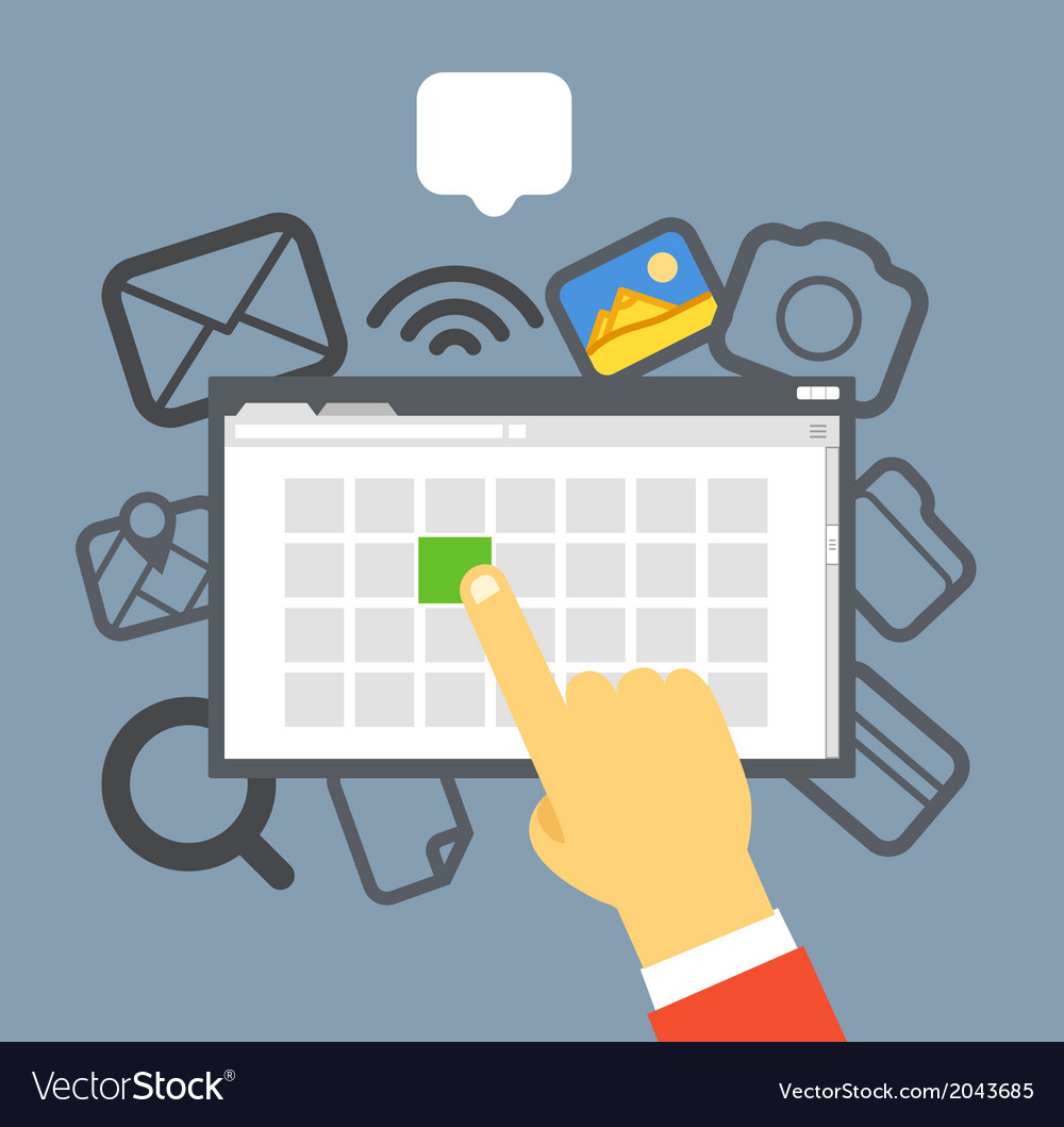 Select the oicture in internet photo gallery Vector Image