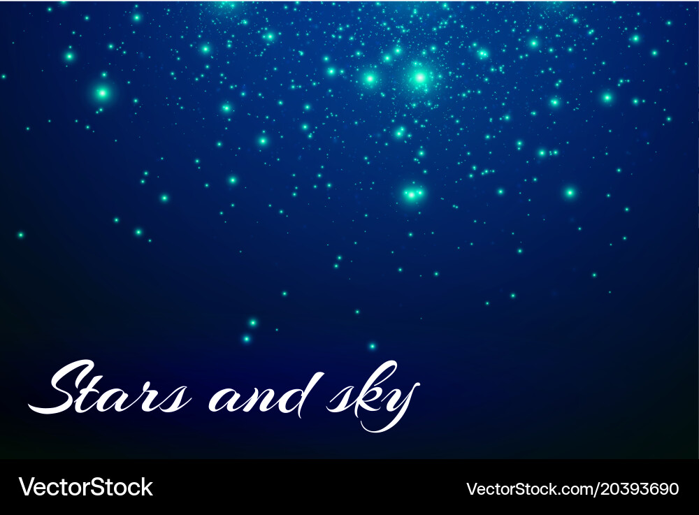Blue sparks and stars glitter special light effect