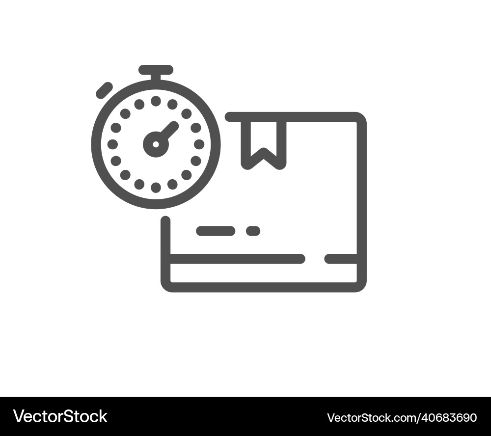 Cardboard box line icon warehouse parcel sign Vector Image