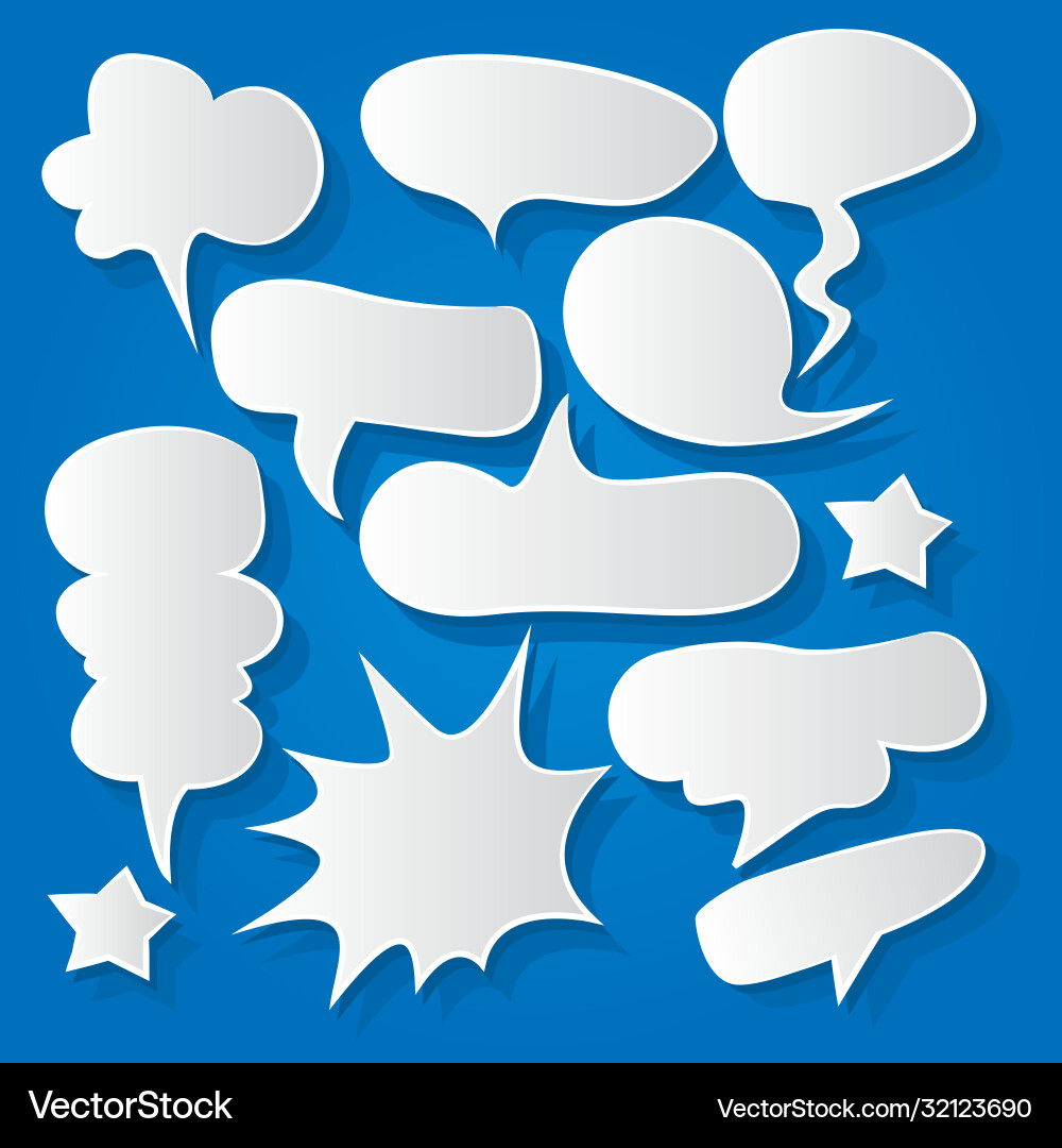 Comic bubble speech balloons cartoon 201 Vector Image