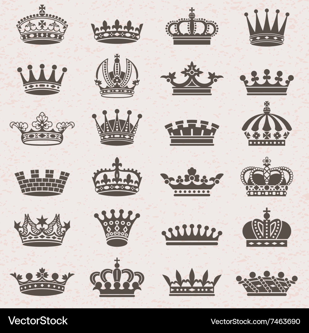 Crowns collection Royalty Free Vector Image - VectorStock