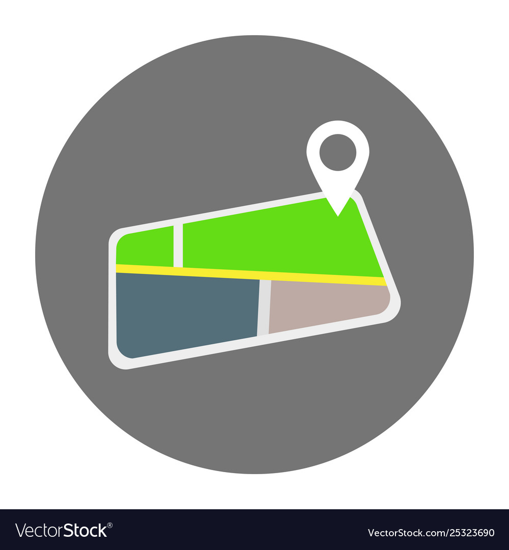 Flat pointer on map gps Royalty Free Vector Image