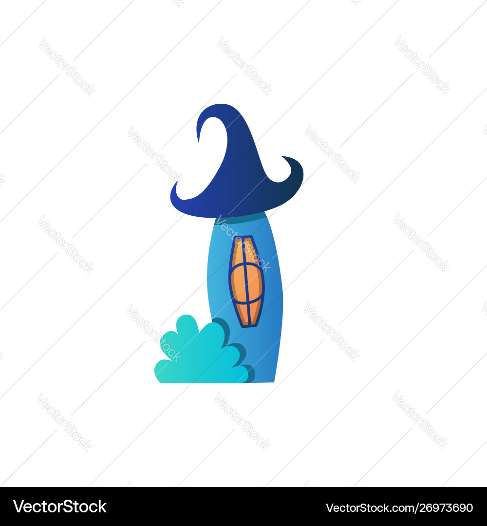 Hand-drawn odd house in trend flat gradient colors