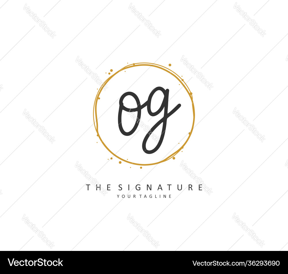 Og initial letter handwriting and signature logo Vector Image