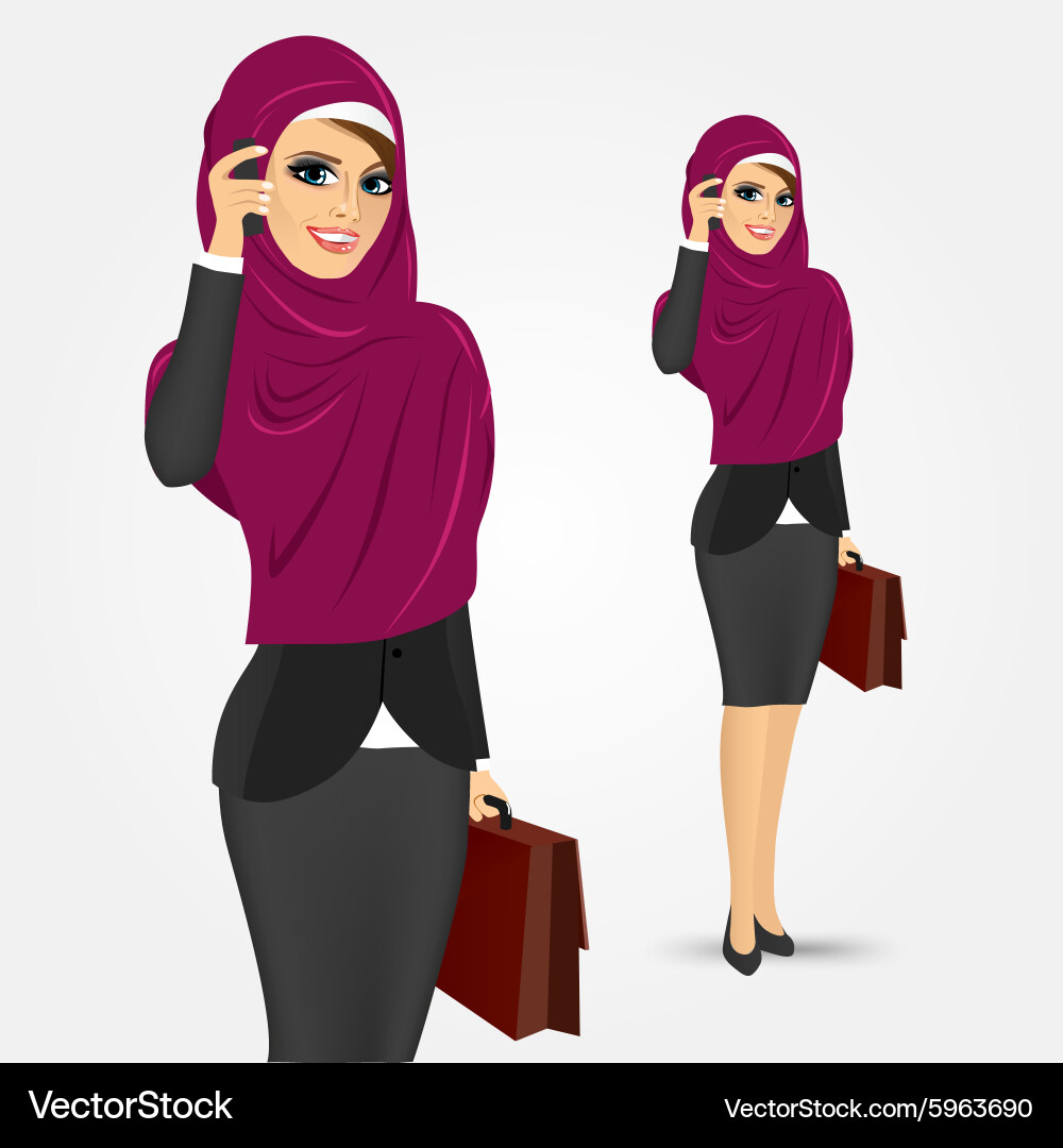 Pretty young muslim woman Royalty Free Vector Image
