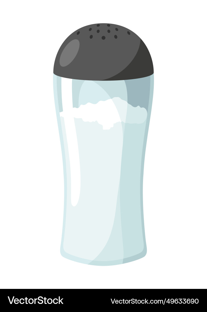 Salt icon glass jar saltcellar with kitchen Vector Image