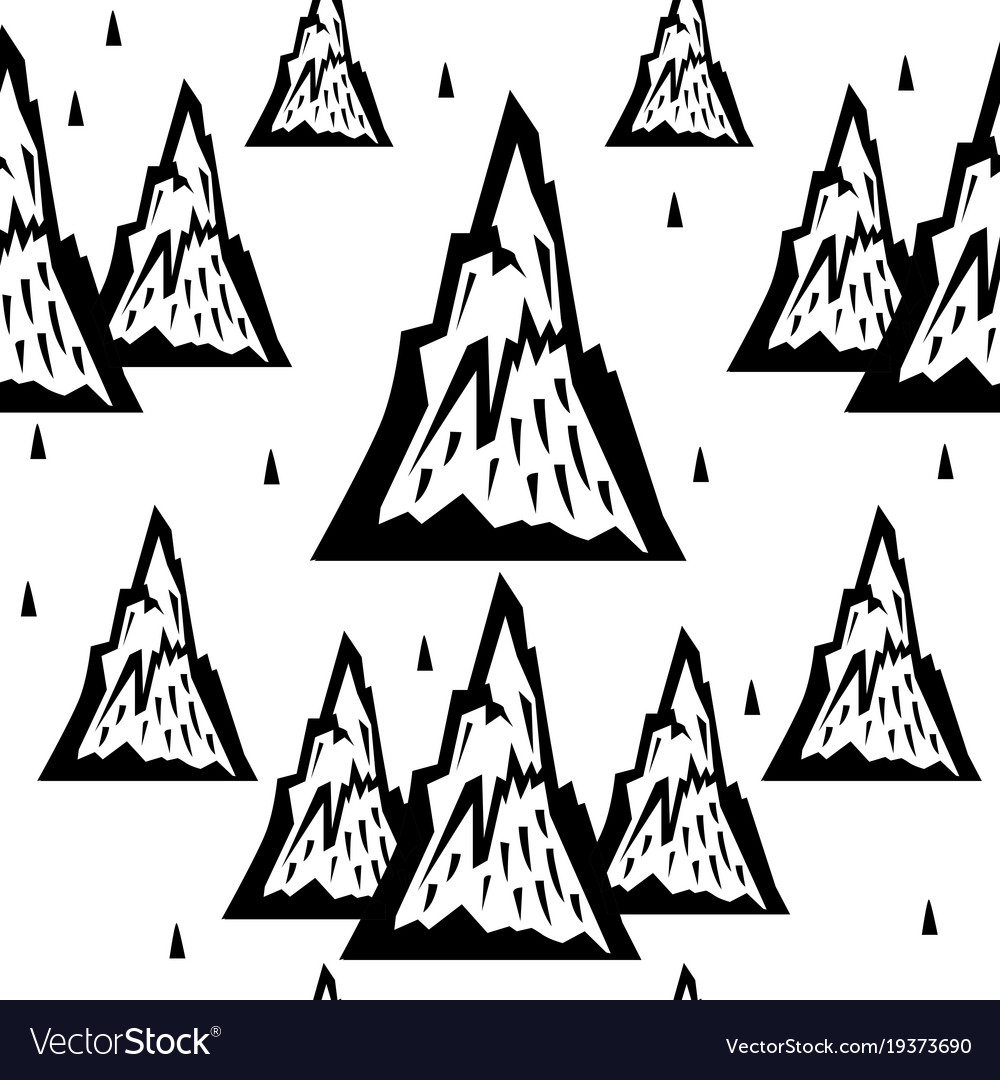 Seamless pattern mountains Royalty Free Vector Image