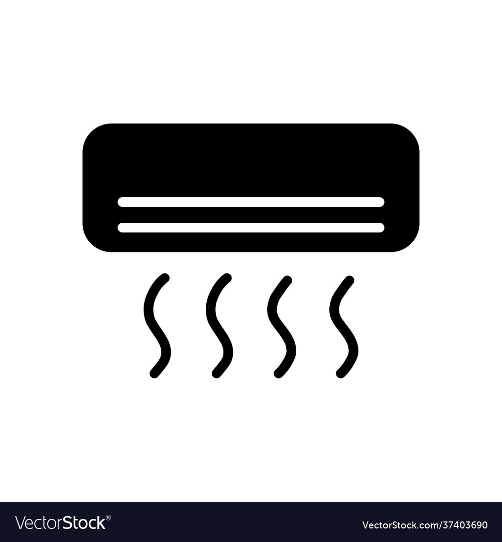 Split-system air conditioner flat glyph icon Vector Image