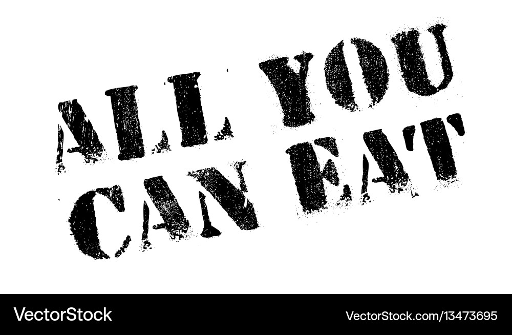 All you can eat rubber stamp Royalty Free Vector Image