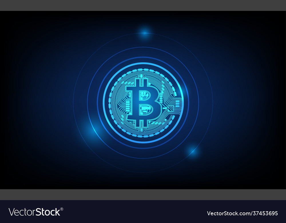 Bitcoin digital currency futuristic Royalty Free Vector