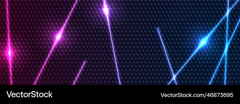 Blue ultraviolet glowing neon lines on perforated Vector Image