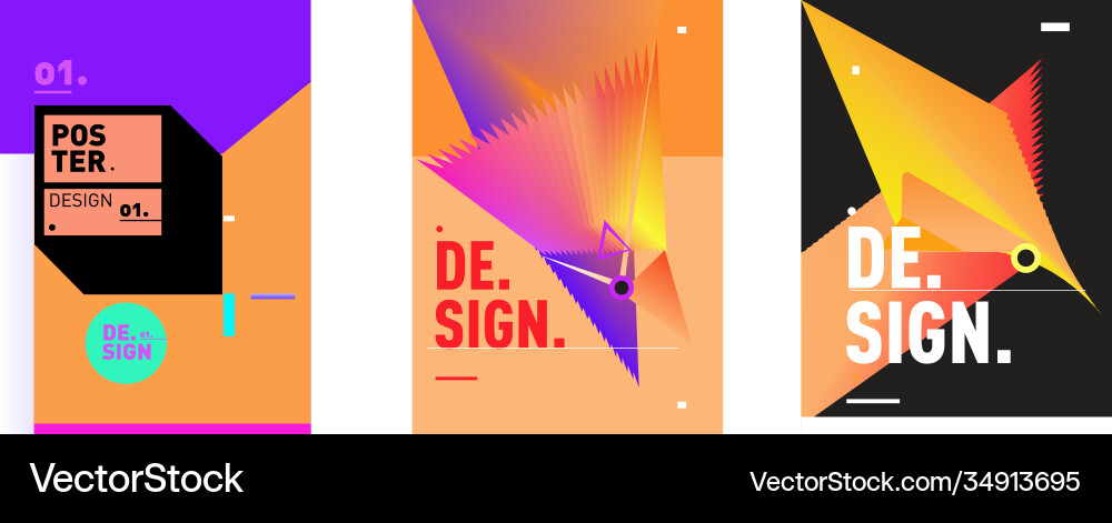 Colorful trendy abstract design template Vector Image