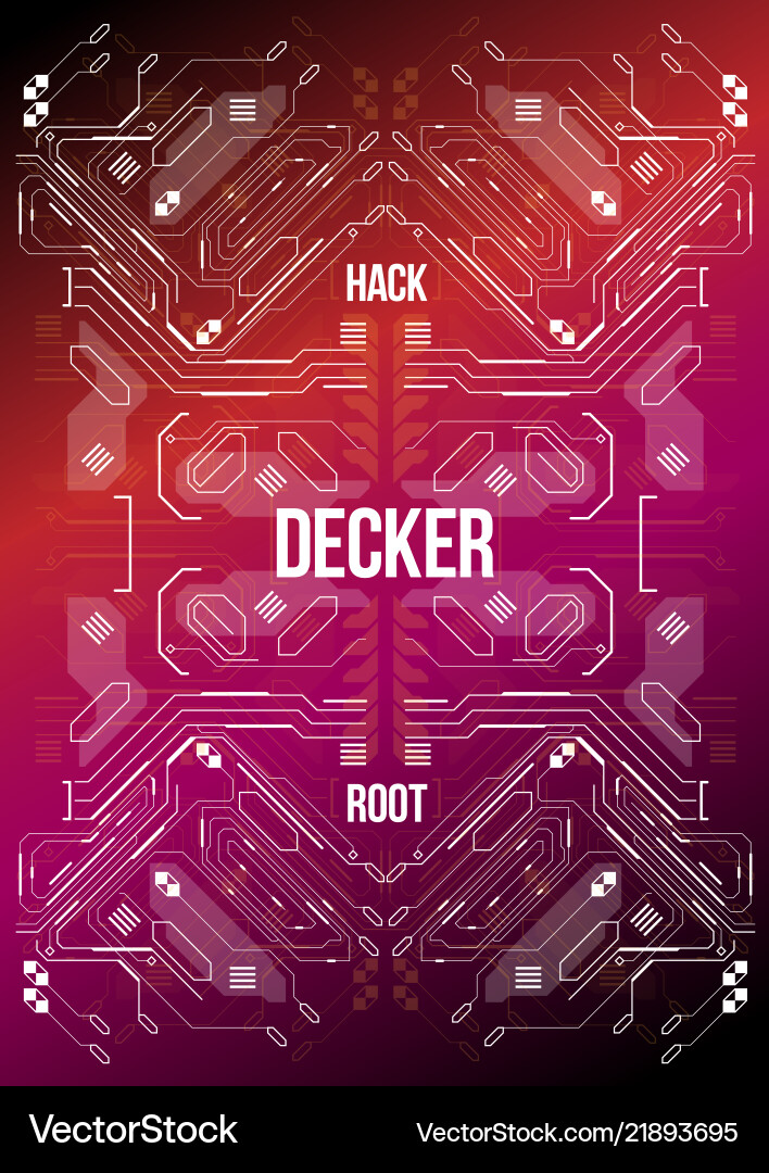 Cyberpunk futuristic poster tech abstract Vector Image