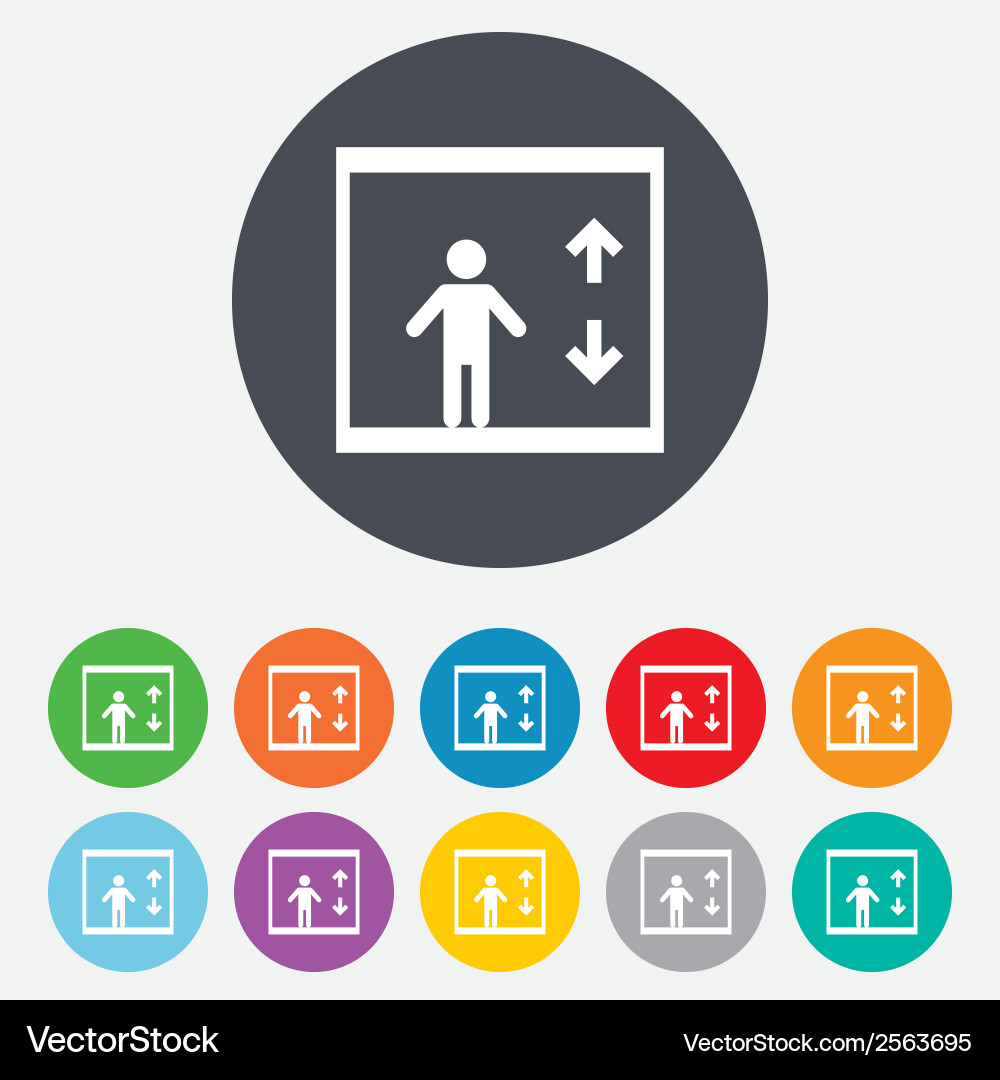 Elevator icon person symbol with up down arrows Vector Image