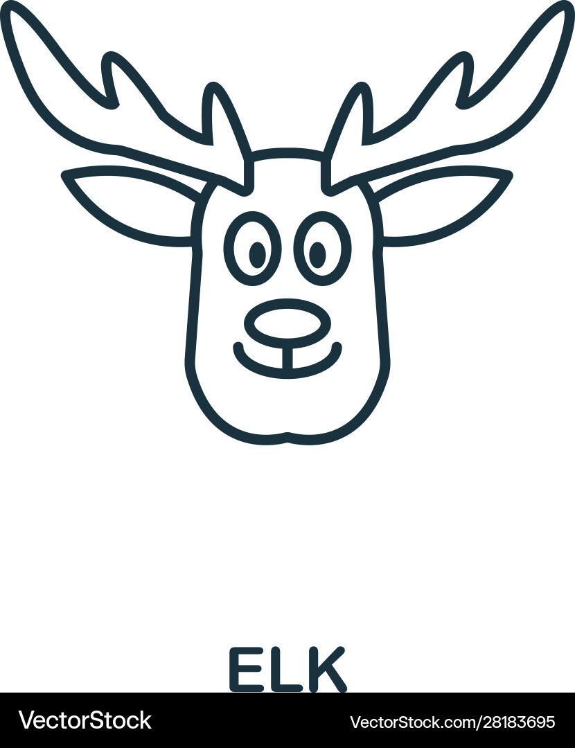 Elk icon line style from christmas Royalty Free Vector Image