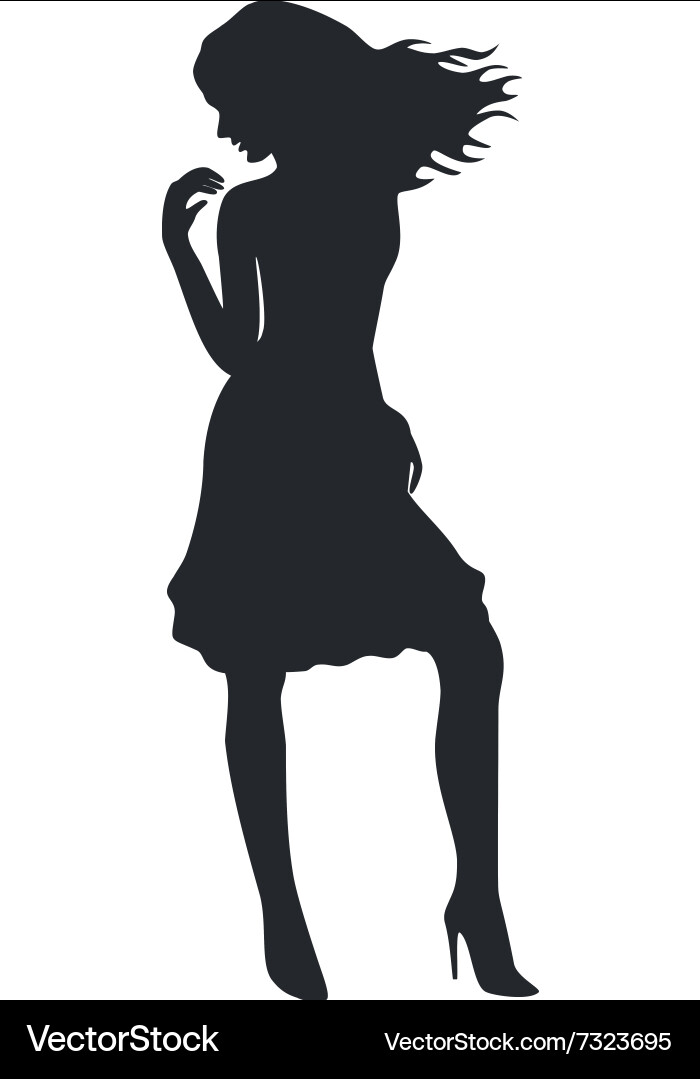 Girl in black 09 Royalty Free Vector Image - VectorStock