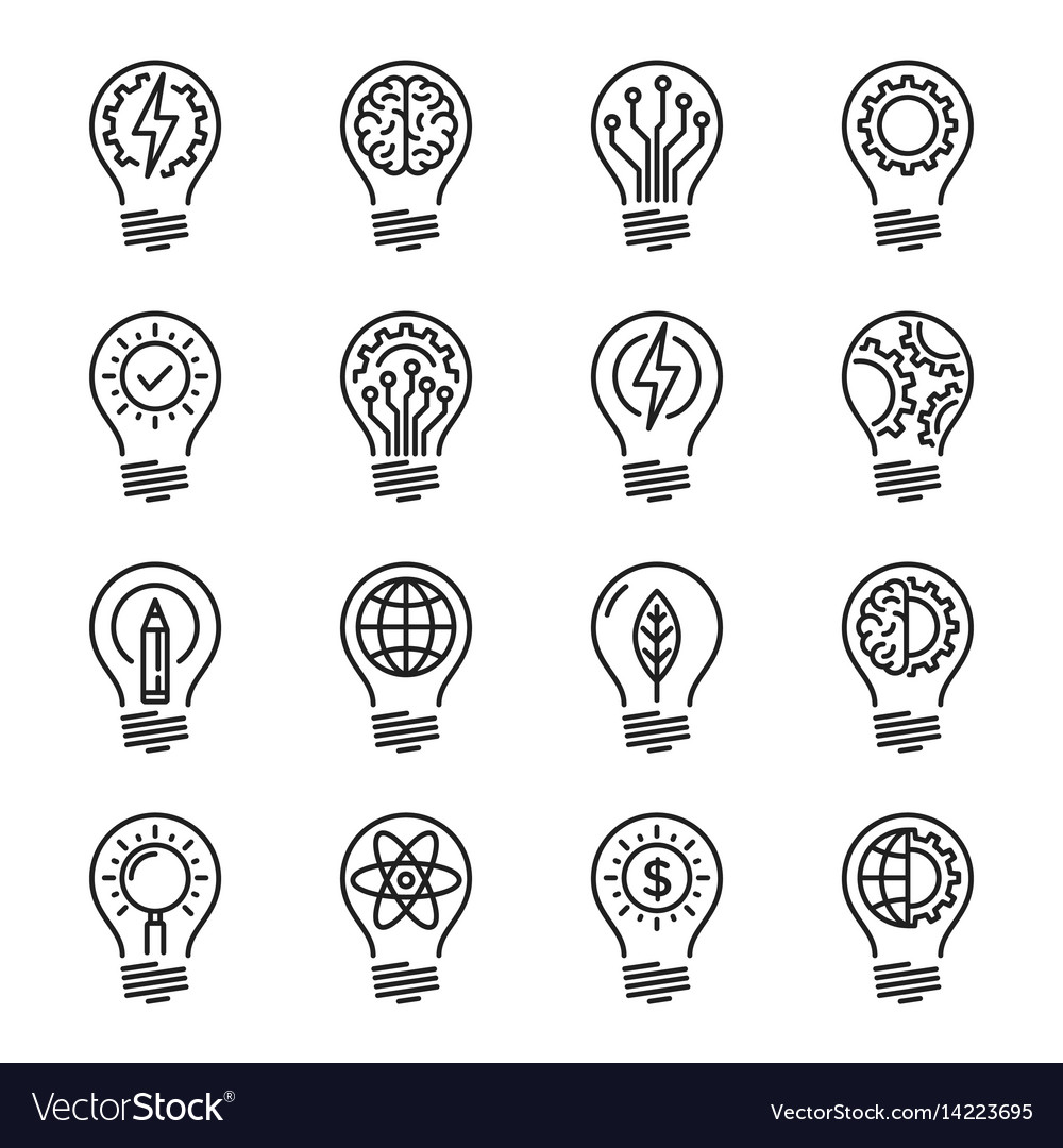 Idea intelligence creativity knowledge thin line Vector Image