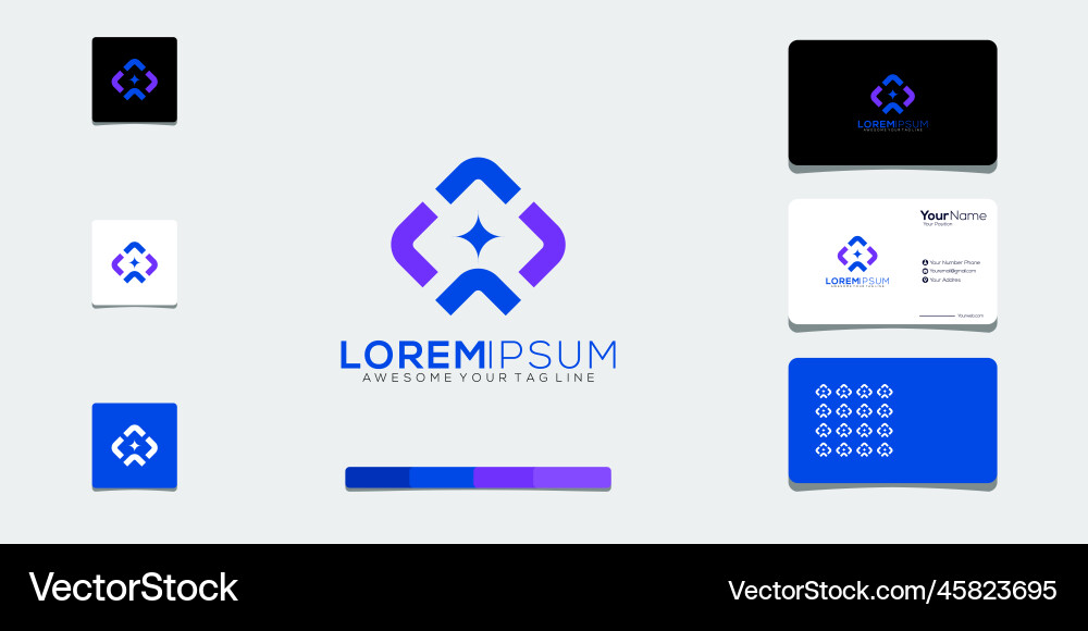 Letter a logo collaboration modern brand identity Vector Image