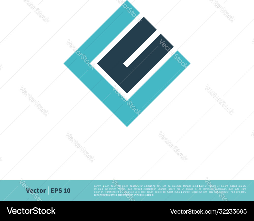 Letter c line art square icon logo template Vector Image
