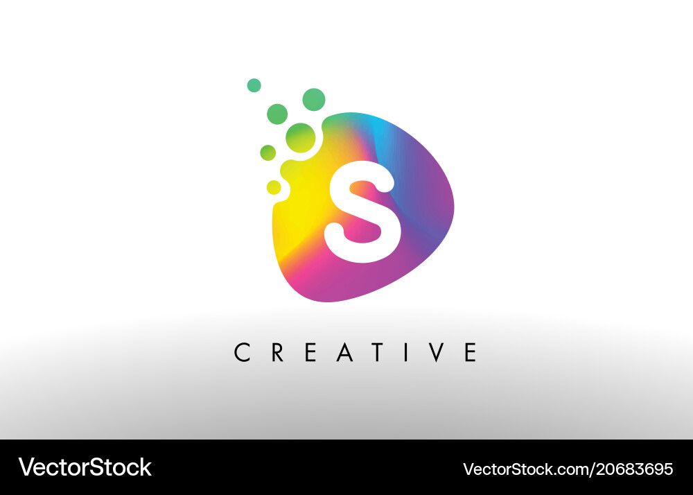 S colorful logo design shape purple abstract Vector Image