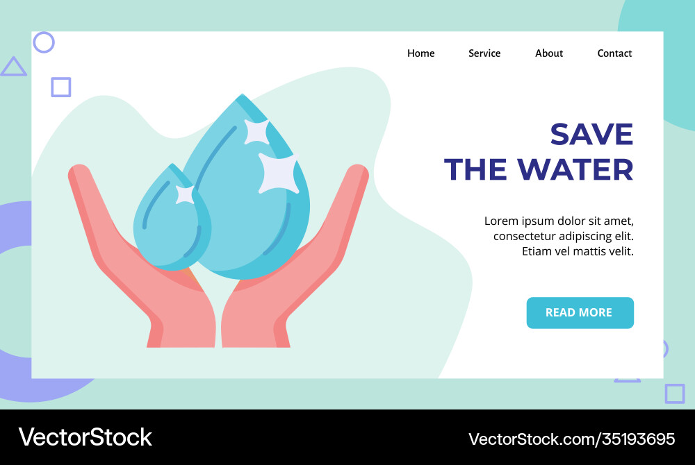 Save water hand hold water drop campaign Vector Image
