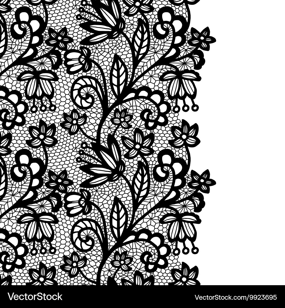 Seamless lace border invitation card Royalty Free Vector