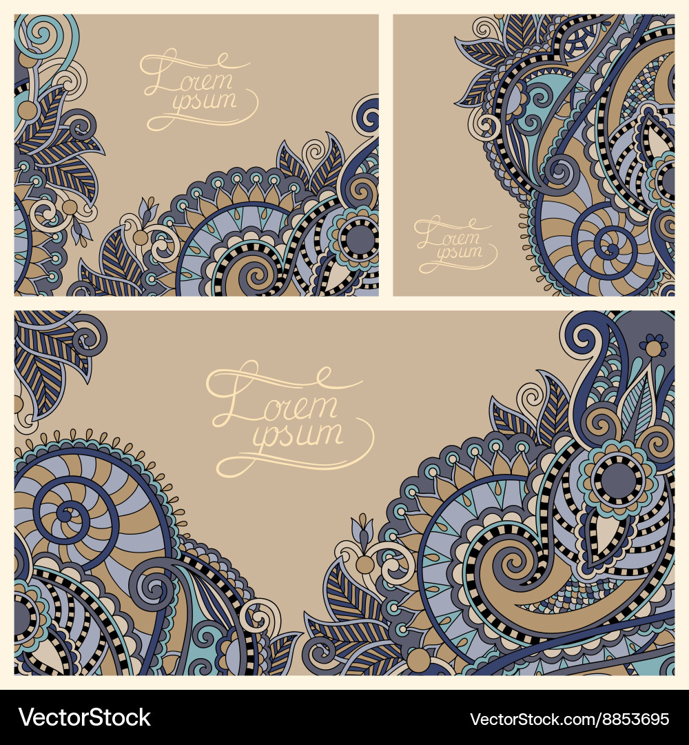 Set of floral decorative background template Vector Image