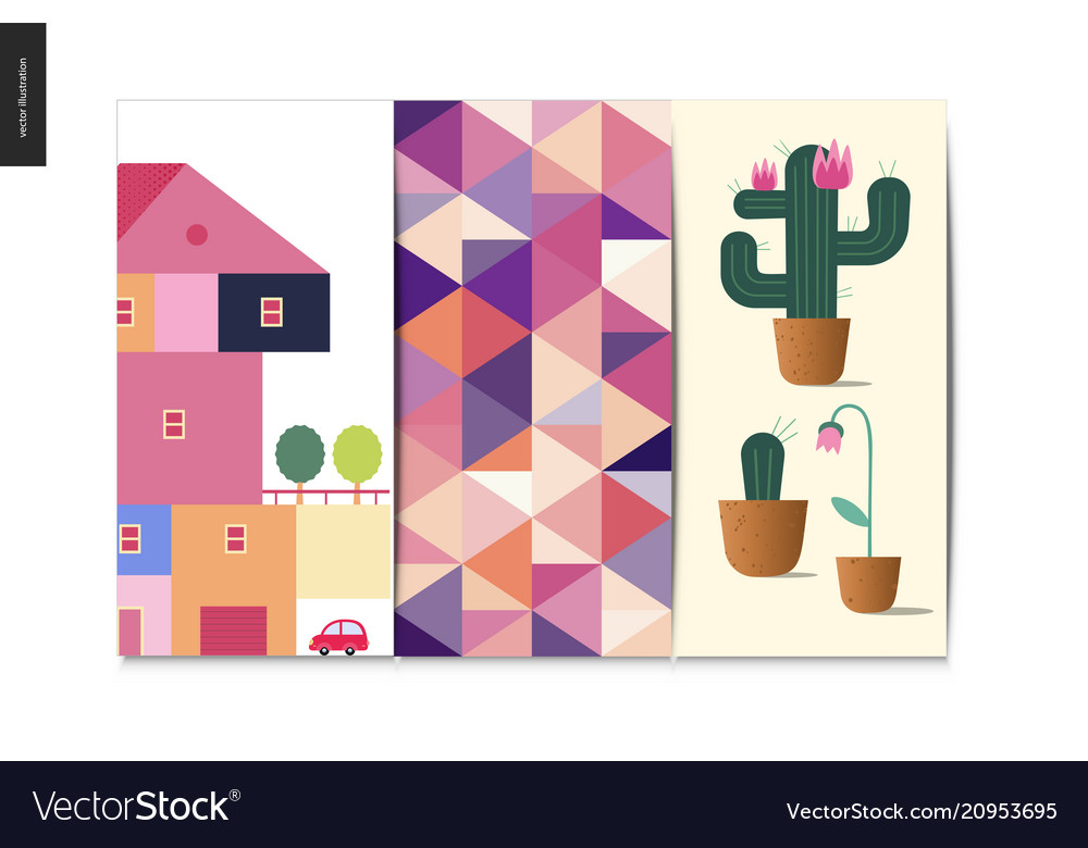 Simple things - postcards set Royalty Free Vector Image