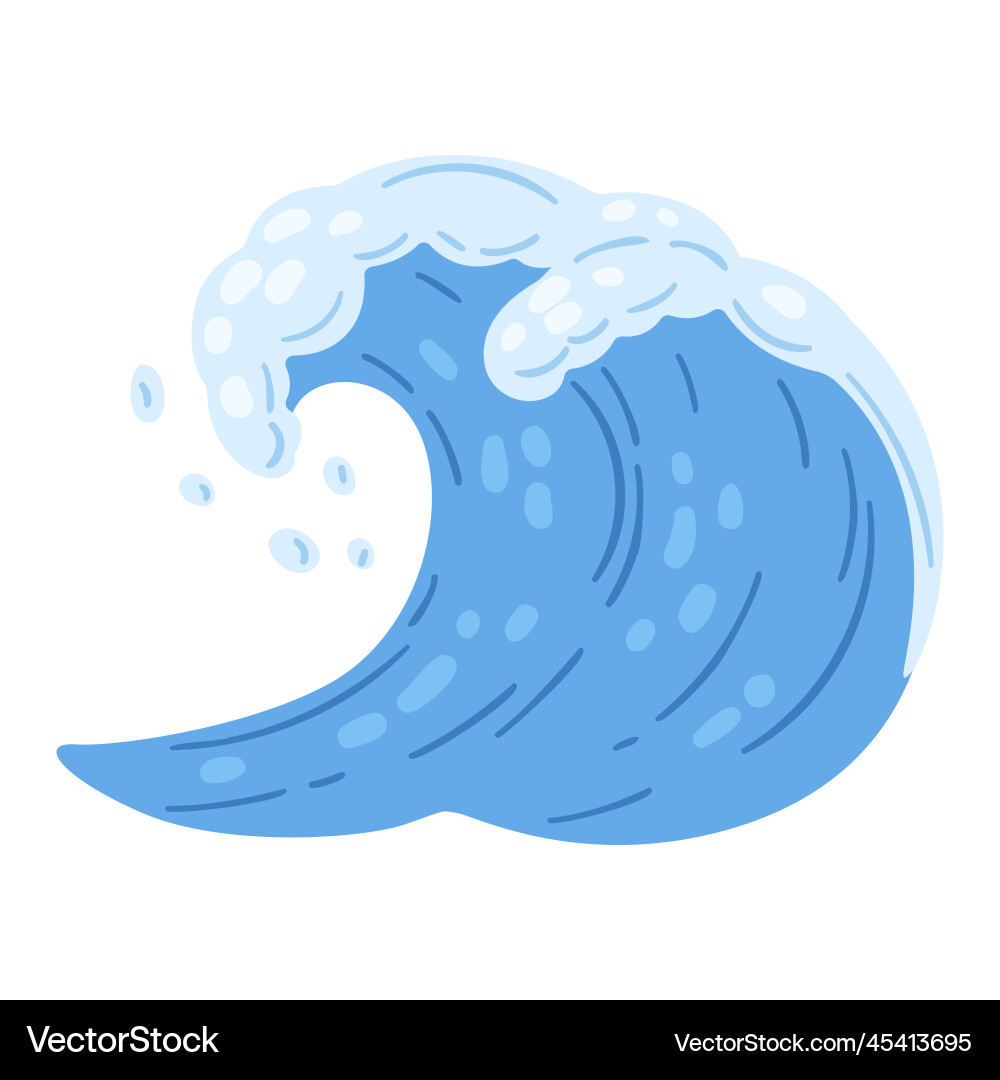 Wave natural icon marine cute Royalty Free Vector Image