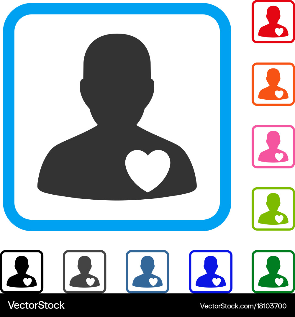 Cardiology patient framed icon Royalty Free Vector Image