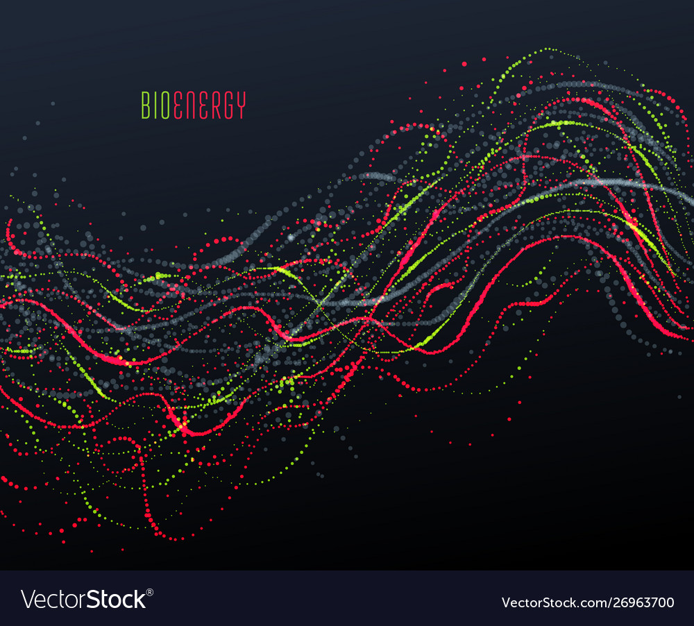 Dots Particles Flowing Array Abstract Background Vector Image