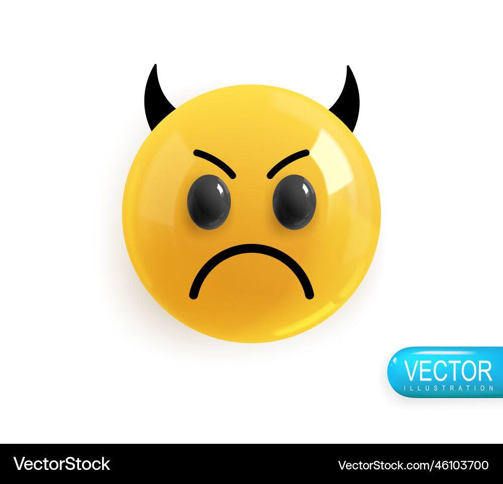 Emotion realistic 3d render icon smile emoji Vector Image