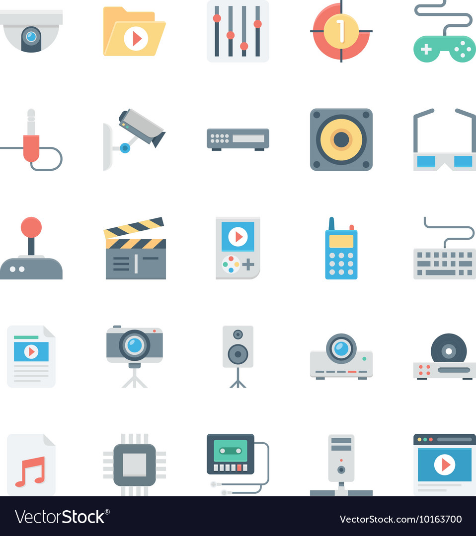 Music and Multimedia Icons 4 Royalty Free Vector Image