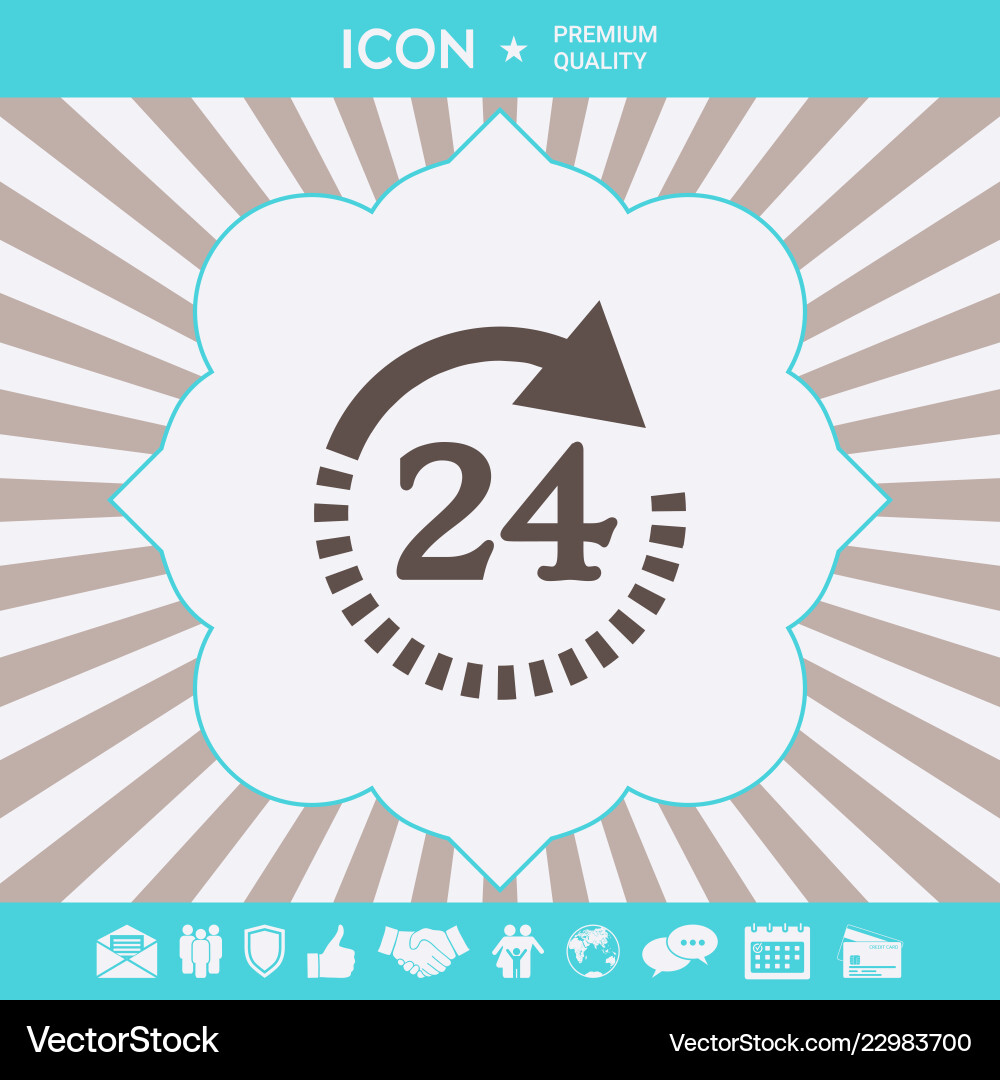 Open around the clock symbol icon opening hours Vector Image