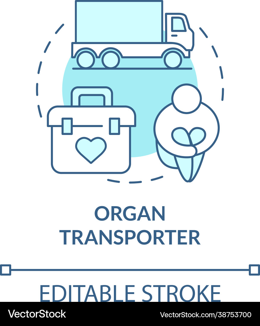 Organ transporter blue concept icon Royalty Free Vector