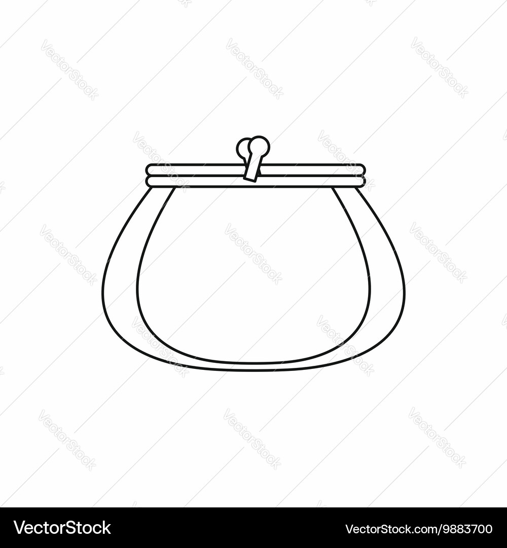 Retro purse icon outline style Royalty Free Vector Image